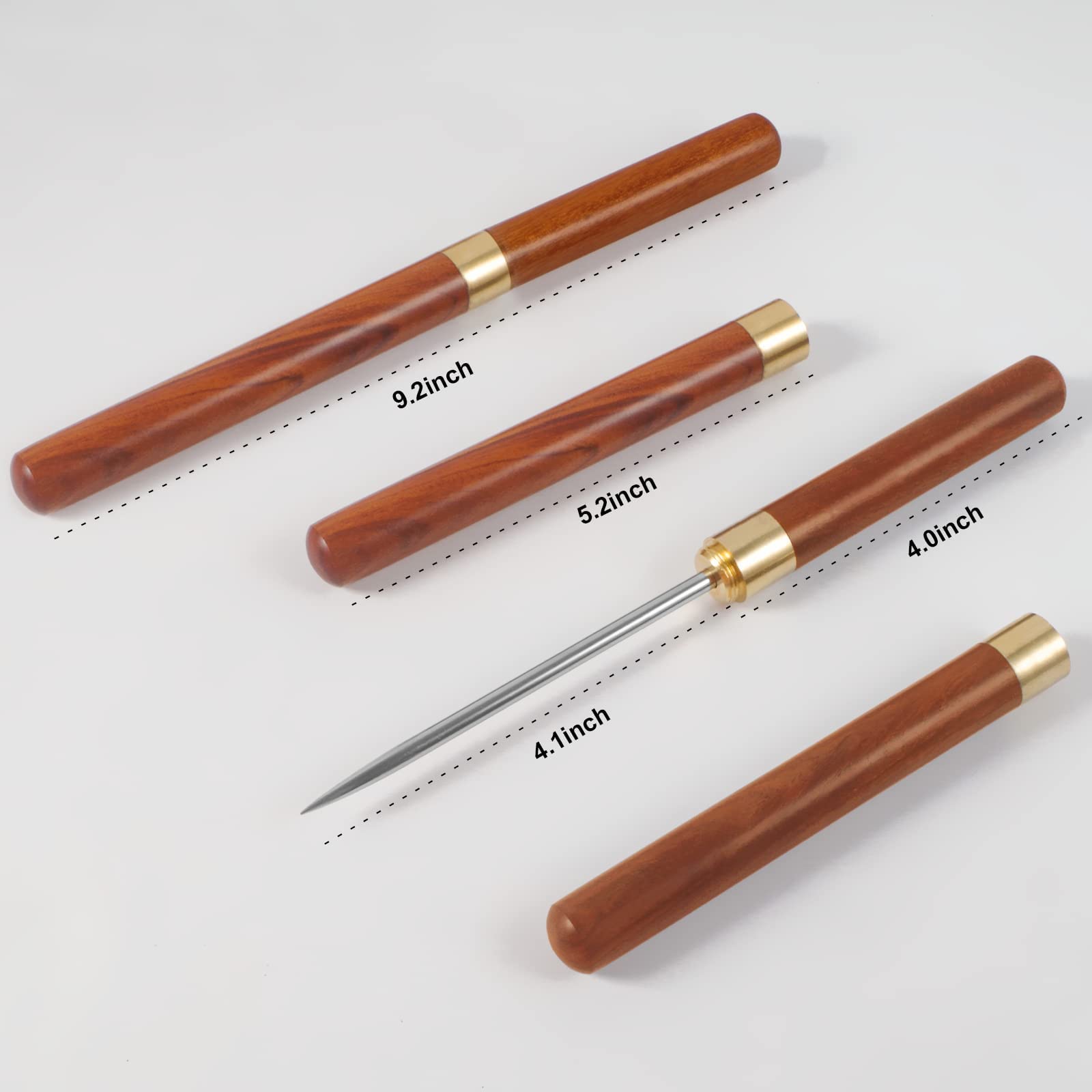 Ice Pick with Cover - 2 Pack Stainless Steel Ice Picks for Breaking Ice, Non-slip Wooden Handle Ice Pick Tool Easy to Grip, Ice Picks for Kitchen