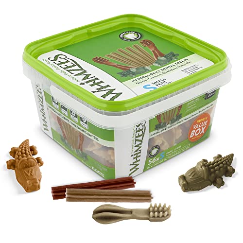 Whimzees Natural Dental Dog Chew Long lasting, Variety Box Mixed Shapes, Small, 56 Pieces