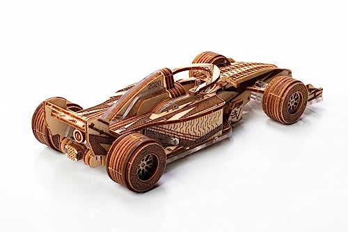 Mechanical Veter Models Wooden and Plastic 3D Puzzle Racer V3 Formula One F1 Racing Car Self-Assembly Set