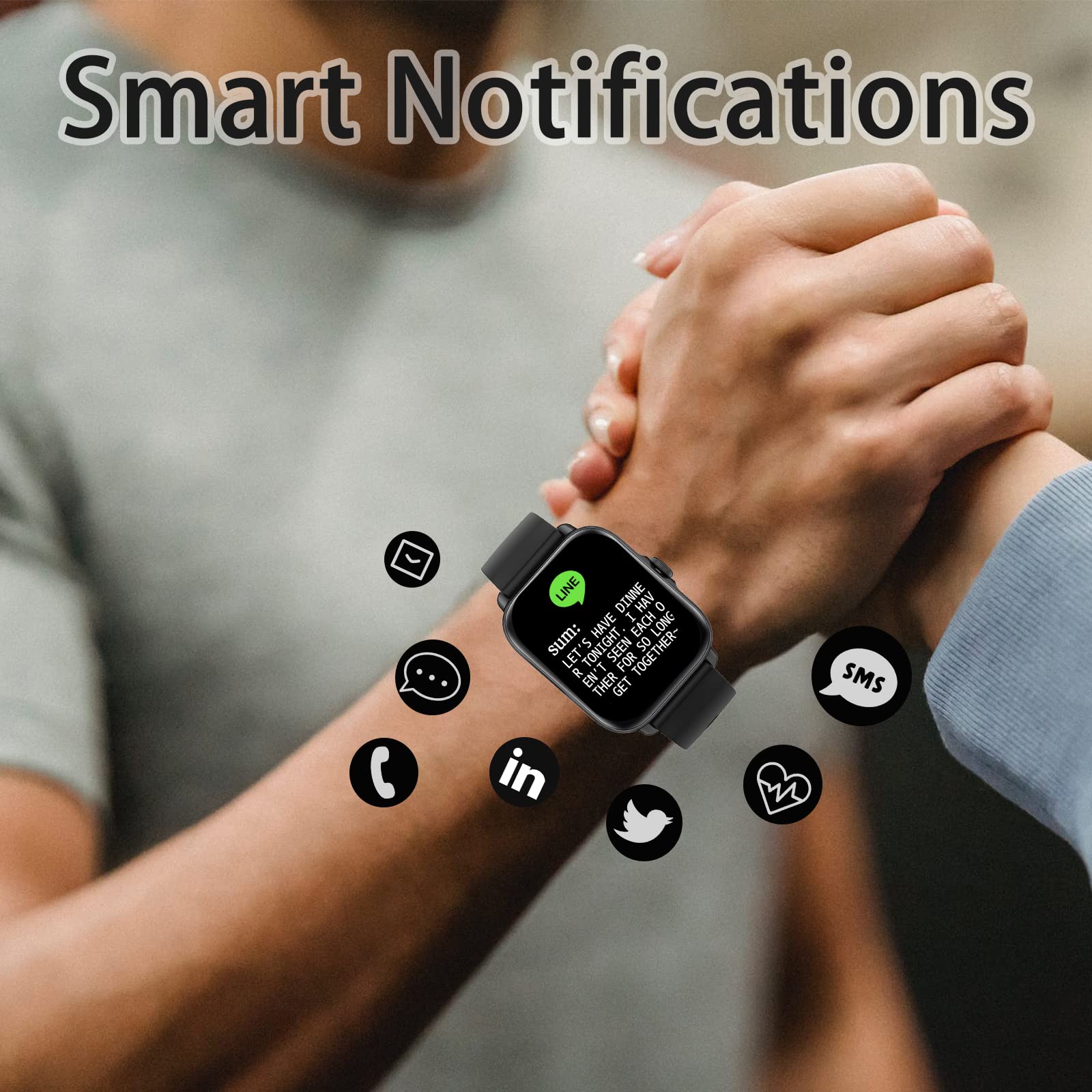 DXPICR [2 Watches] Smart Watch(Call Receive/Dial), Full Touch Screen SmartWatch for Android and iOS Phones Compatible Fitness Tracker with Heart Rate,Sleep,Blood Oxygen,Step Counter