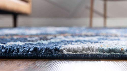 Unique Loom Morocco Collection Tribal, Southwestern, Bohemian Area Rug, 2' 2" x 3' 0", Navy Blue/Gray
