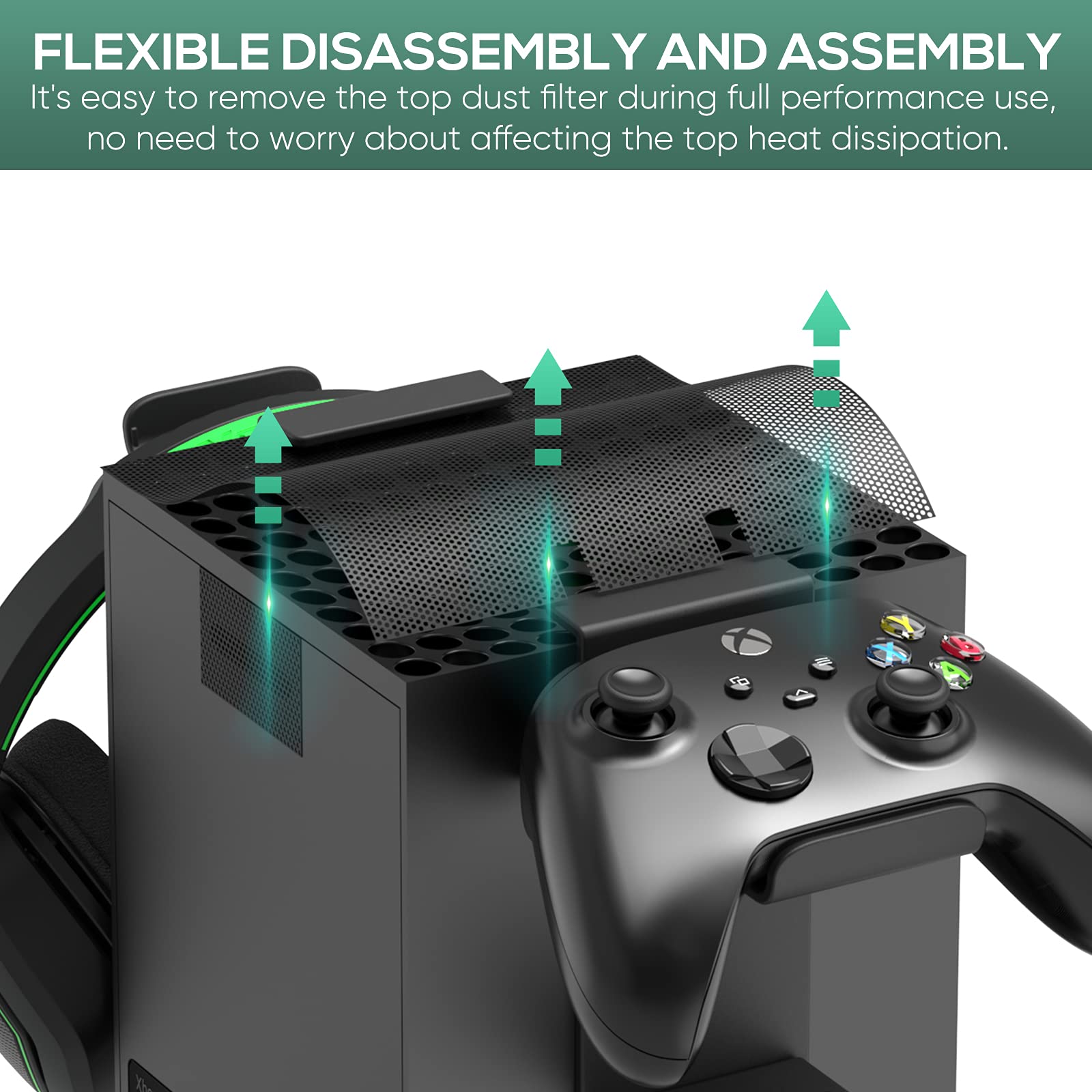 FASTSNAIL Controller Holder with Dust Cover for Xbox Series S