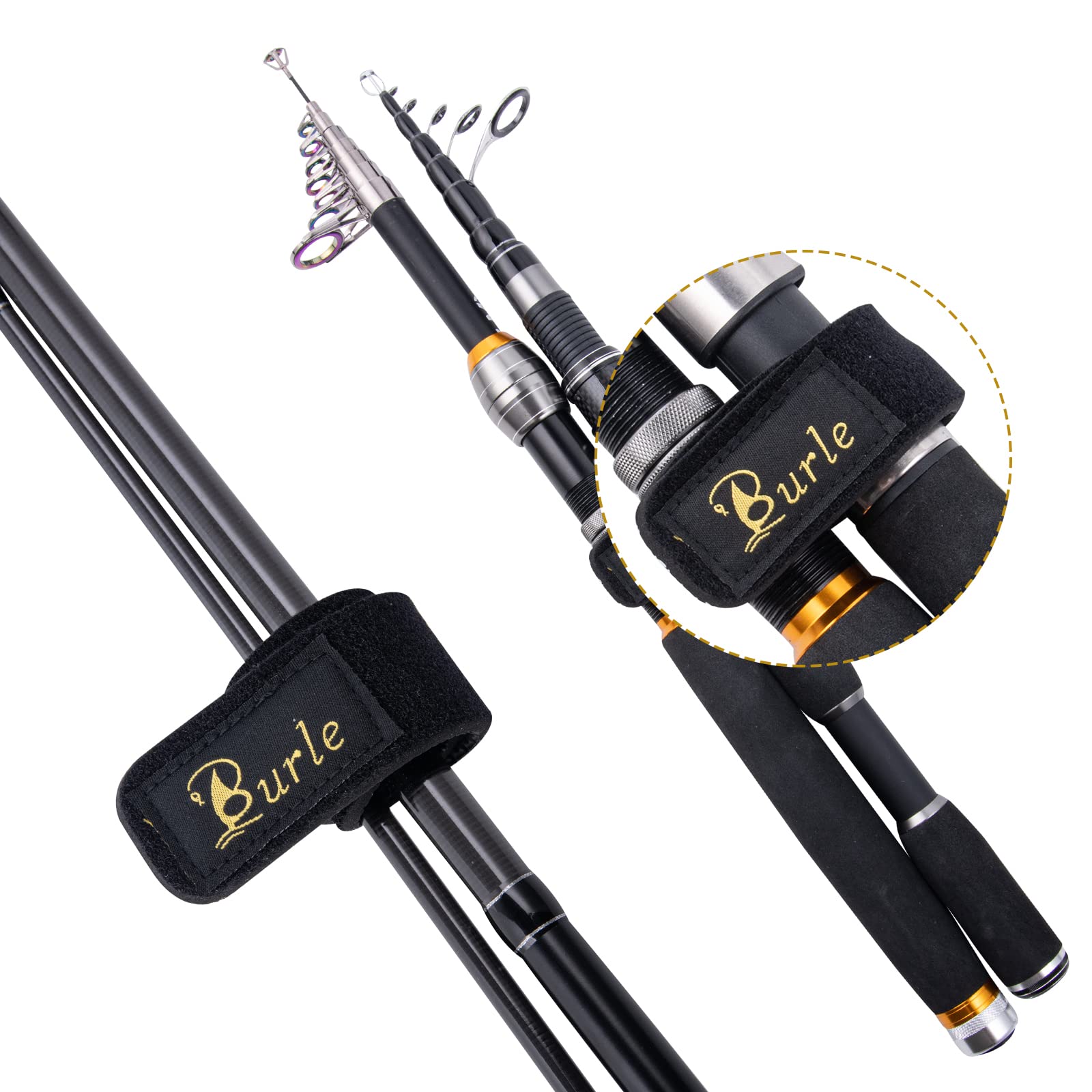 Goture Fishing Rod Strap Holder Nylon for Spinning Rods and Fly Rods,Pole Stretchy Belts Ties,Magic Tape Strap 0.7 oz