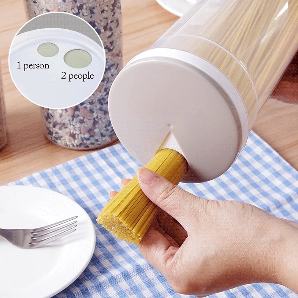 FSHAN Kitchen Jars 2L Tall Clear Spaghetti Pasta Storage Container with Adjustable Lid Plastic Kitchen Food Storage Jar Kitchen Storage Containers Useful Container Set (Color : 1pcs B)