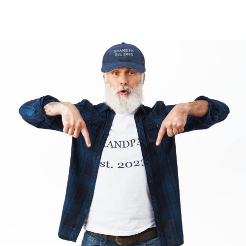Grandpa Est. 2023 Denim Retro Hat - Vintage Style Cap for Proud Grandpas