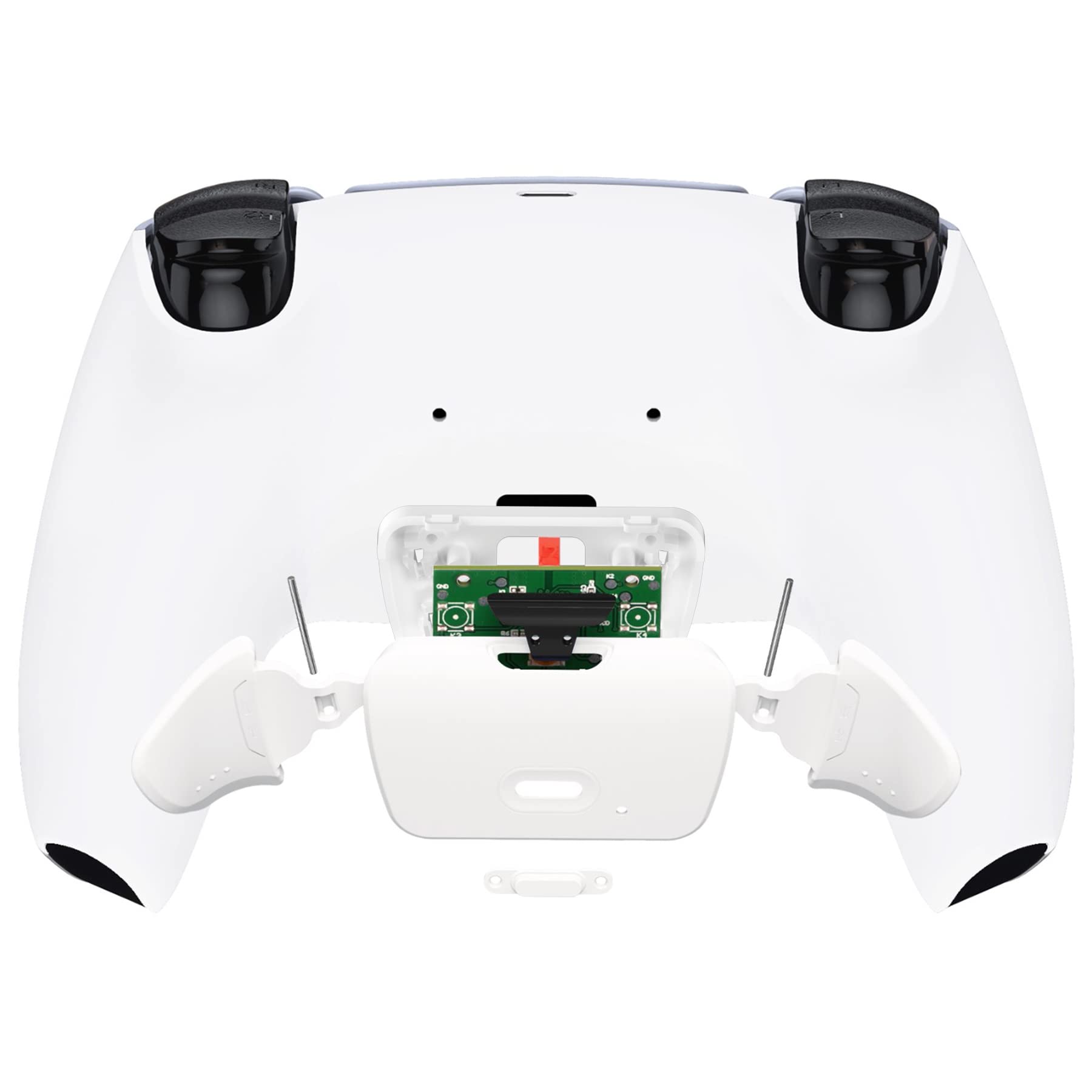 eXtremeRate White Back Paddles Programable RISE Remap Kit for PS5 Controller BDM-030 040, Upgrade Board & Redesigned Back Shell & Back Buttons Attachment for PS5 Controller - Controller NOT Included