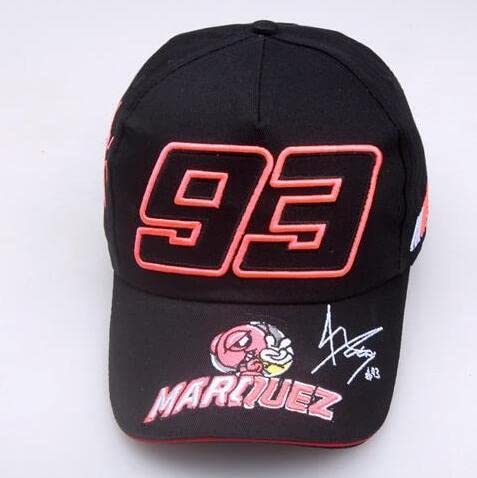 Fyon Motorcycle Caps Marquez 93 Cap 100 Percent Cotton Cap Hat Baseball Cap Adjustable Size for Men and Women (Black)