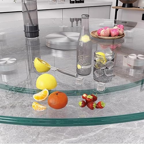 DOUKI 30 Inch Lazy Susan Turntable, Glass Rotating Tray, Dining Table Centerpiece Rotating Serving Plate, Round Tabletop Rotating Serving Tray Clear (Color : Clear, Size : 85cm(33 inch))