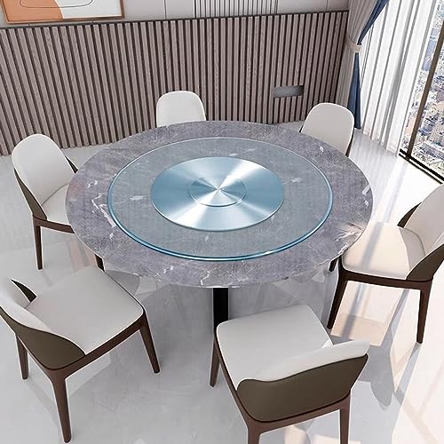 DOUKI 30" Glass Lazy Susan Turntable Dining Table Centerpiece Tabletop Rotating Tray, Rotatable Serving Tray Serving Plate, Aluminum Alloy Bearing (Color : Clear, Size : 28inch(70cm))
