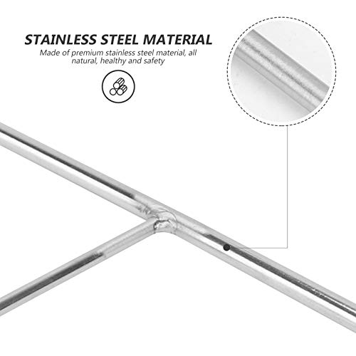 Hemoton Crepe Spatula T Shape Stainless Steel Crepe Maker Batter Spreaders Kitchen Crepe Batter Spreading Tool for Bakery Kitchen- Size S (Silver) Crepe Spreader