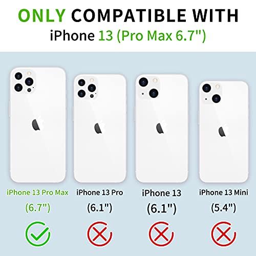 Toplive Wallet Case for iPhone 13 Pro Max,[Makeup Mirror][RFID Blocking] PU Leather Wallet Case with Card Holder Kickstand Wrist Strap Flip Cover for iPhone 13 Pro Max 6.7 Inch 2021