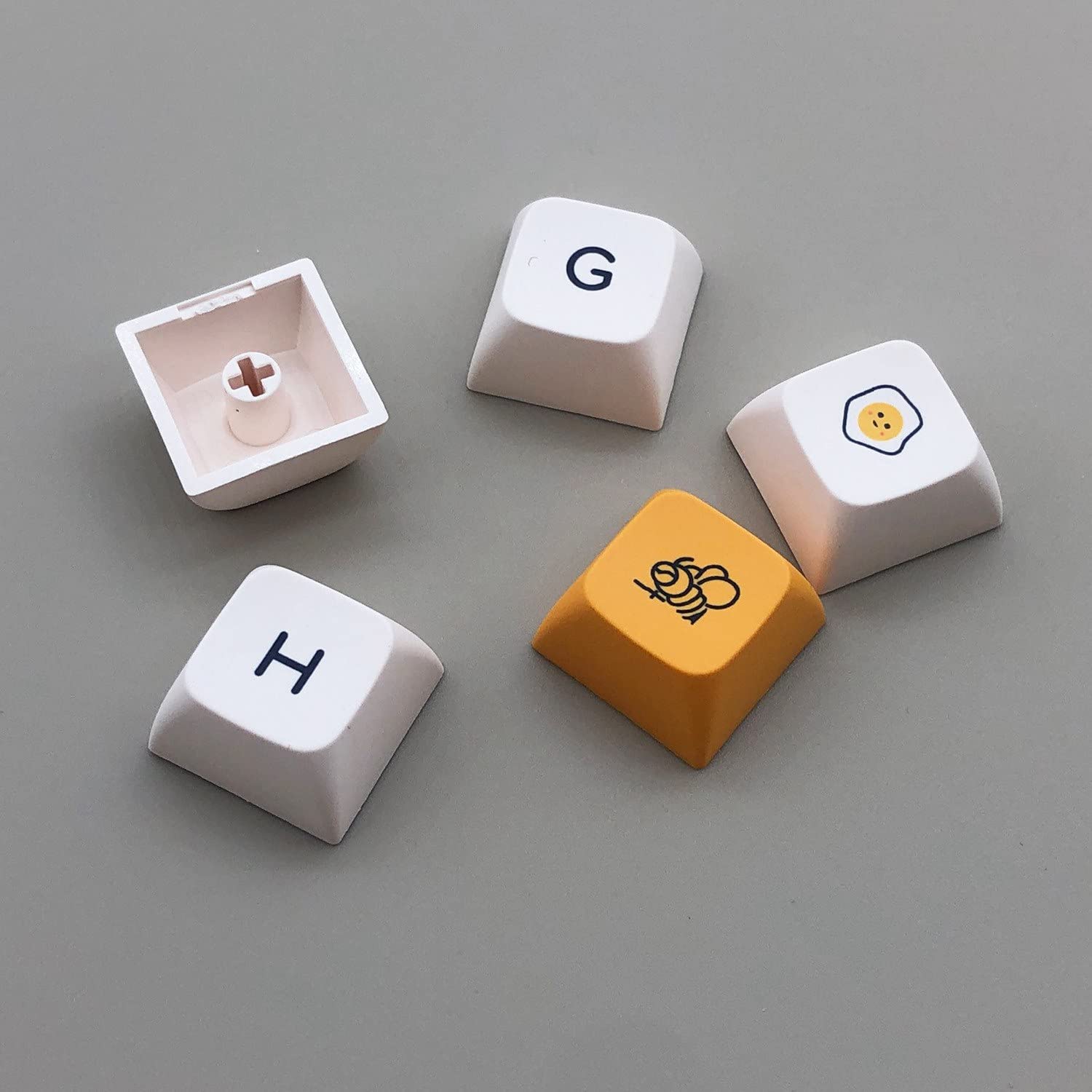 Jteyult PBT Milk Keycap XDA Highly Russian Keycap for Gaming Mechanical Keyboard for Cherry MX Switch