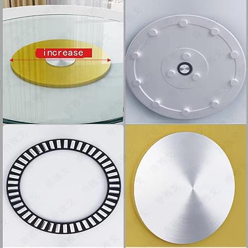 DOUKI Tempered Glass Lazy Susan Turntable, 39inch Clear Tabletop Rotating Serving Tray, Round Large Rotating Tray For Dining Table, Easy To Share Food (Color : Gold, Size : 70cm(28inch))