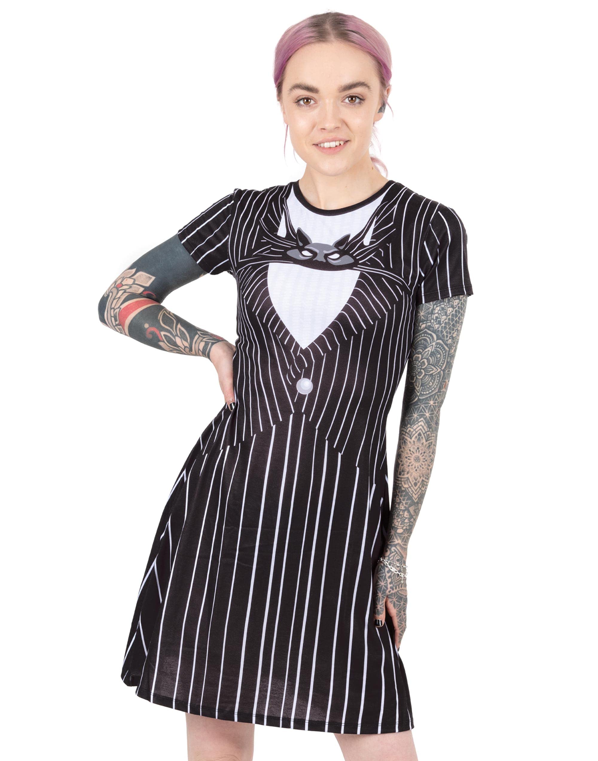 Disney Nightmare Before Christmas Dress Womens Jack Skellington Costume (X-Large) Black