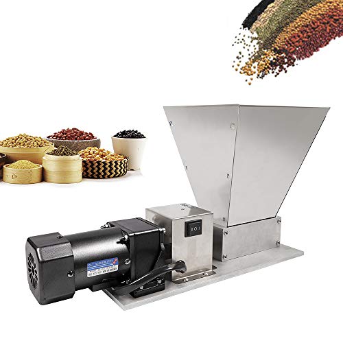 LOHISHILO 4L Electric Grain Grinder Mill Corn Grinder Barley Feed Malt Crusher Grain Mill Homebrew with Hopper 60W, 75 RPM, Steel Materialfor Rice, Corn, Grain, Coffee, Wheat
