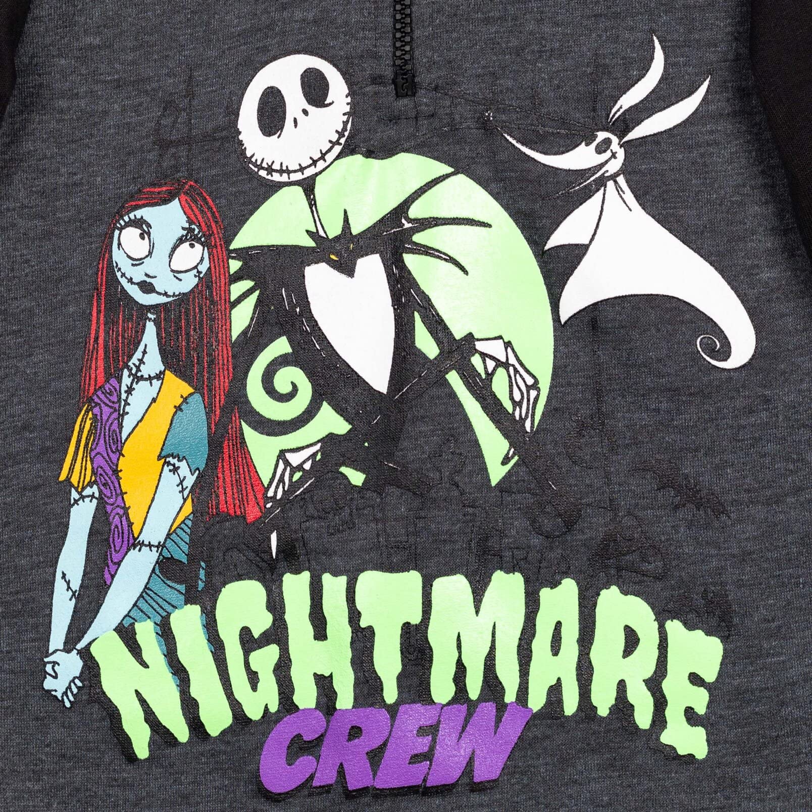 Disney Nightmare Before Christmas Sally Jack Skellington Toddler Boys Fleece Hoodie Black/Gray 5T
