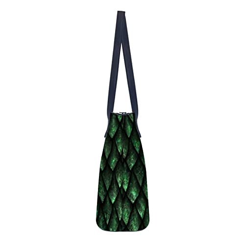 Dragon Scales Women's Tote Bag PU Leather Shoulder Bag Handbags Purse For Work Shopping Travel