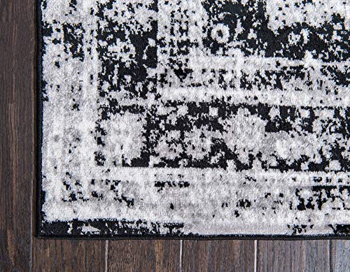 Unique Loom Sofia Collection Area Rug - Salle Garnier (6' 1" x 9' Rectangle, Black/ Ivory)