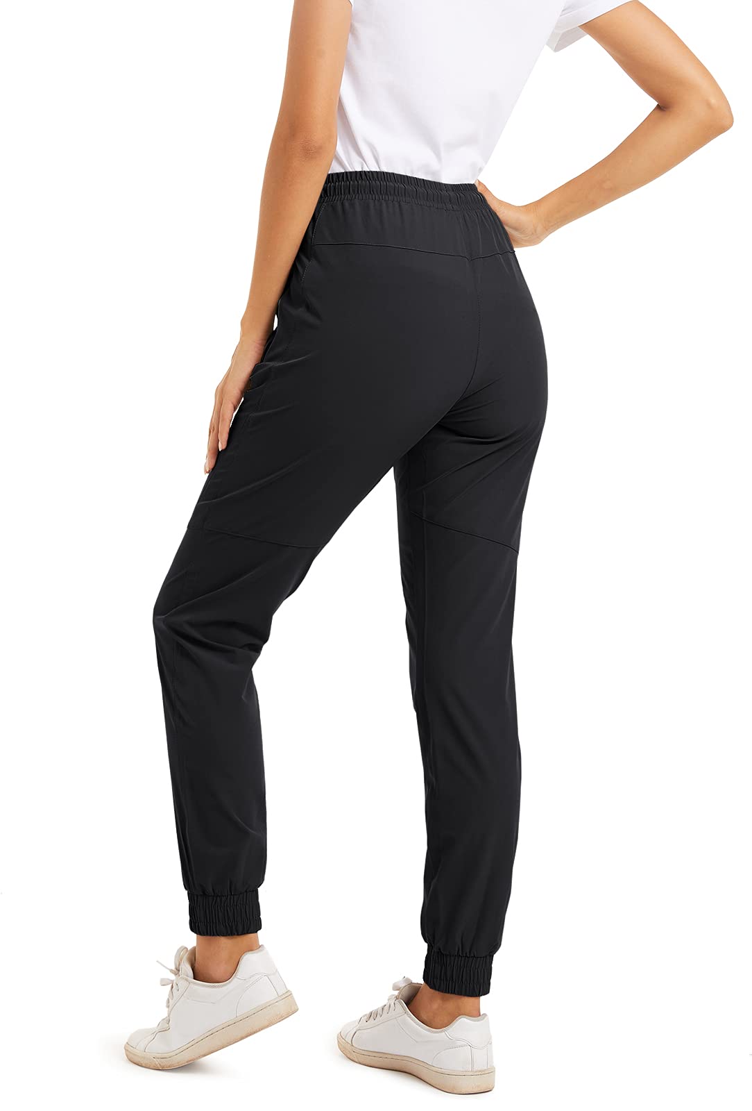 EKLENTSON Sweatpants for Women Jogger Dry Fit Hiking Closed Bottom Workout Pants Black