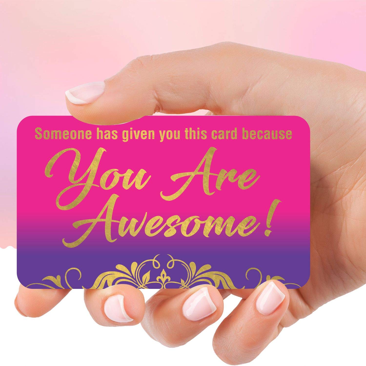 PARTH iMPEX You are Awesome Cards - (Pack of 100) Gold Foil Stamping 3.5" x 2" Appreciation Kindness Matters Card for Teachers Employees Coworker Staff