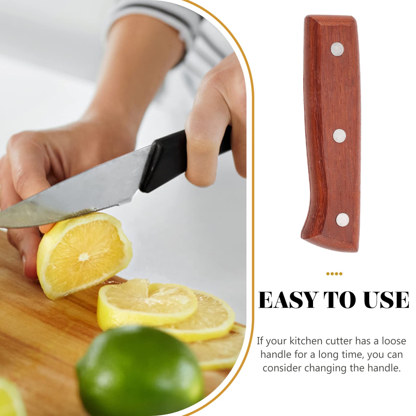 Hemoton Japanese Accessories Kitchen Knife Handle Replacement Ergonomic Cutter Grip Wood Knife Scales DIY Knife Repair Part Knife Making Accessory Knife Making Supplies