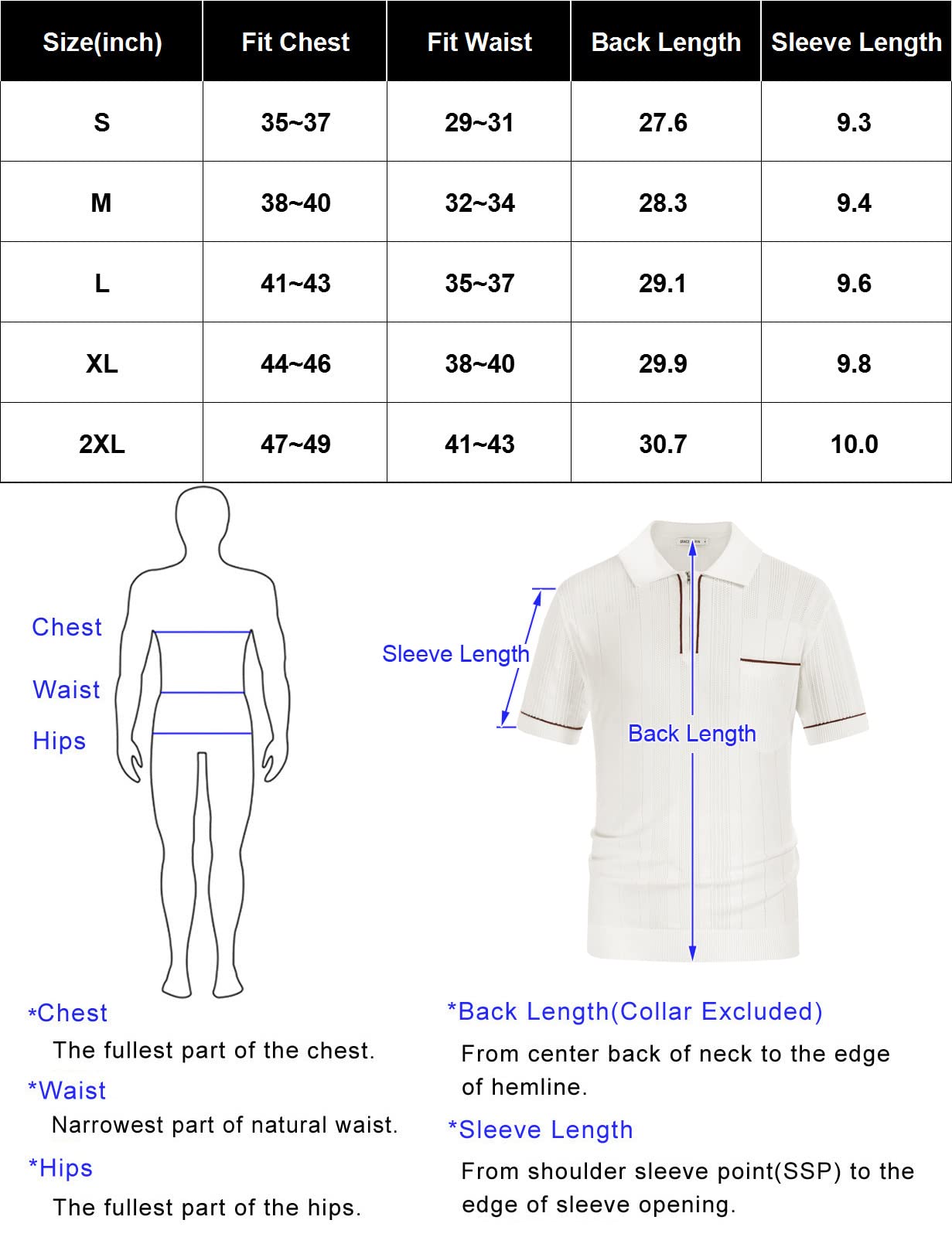 GRACE KARIN Mens Fashion Hollow Out Polo Shirts Lightweight Knitting Shirts White