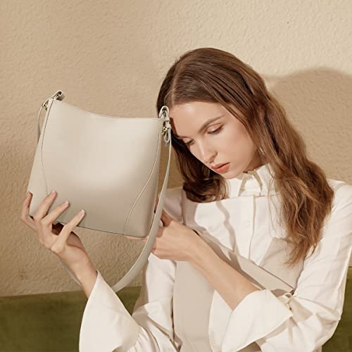 FOXLOVER Genuine Leather Shoulder Bags for Women Big Capacity Hobo Bucket Bag Lady Designer Handbag Purse