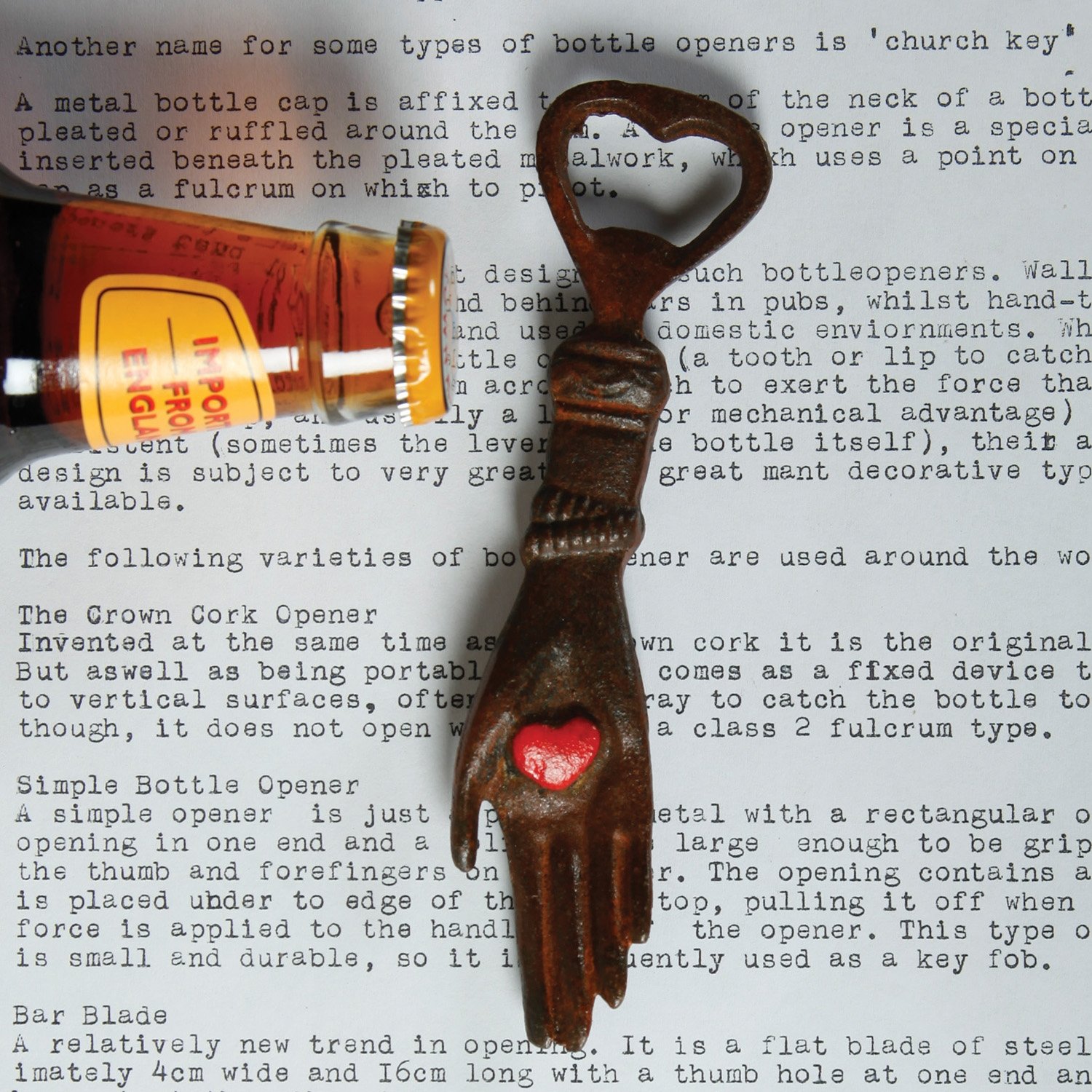 HomArt Hand With Heart Bottle Opener