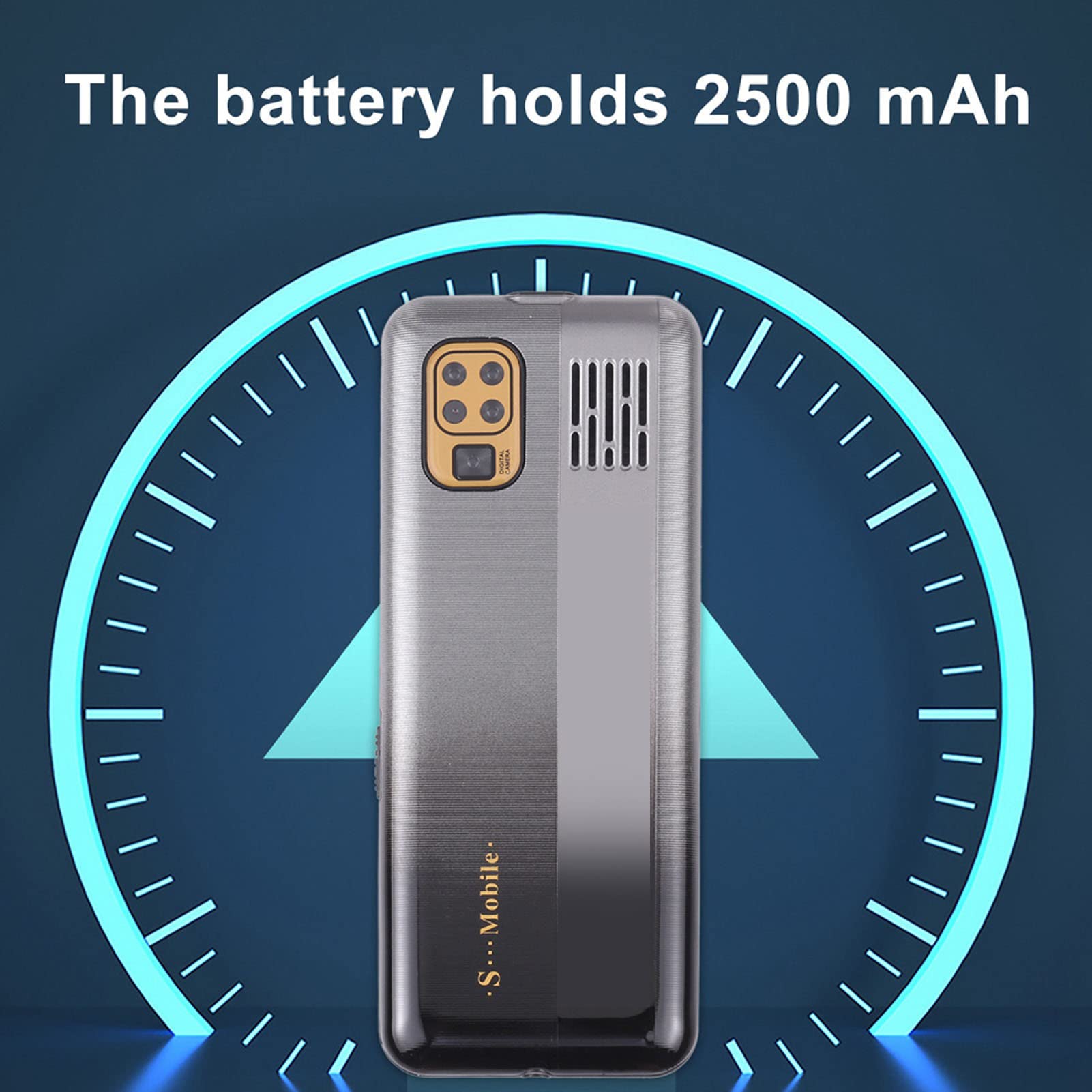 Hilitand Unlocked Mobile Phone for Senior, Easy to Use Big Button Cell Phone 2G, 2500mAh, FM Radio, Flashlight, Dual SIM, Loud Voice, 2.2" Screen for Older People, Kids(Black-US)