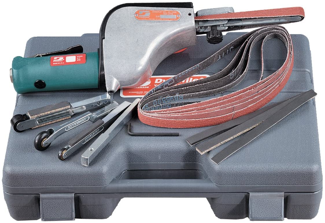 Dynabrade (14010) Dynafile Abrasive Belt Tool Versatility Kit | 0.5 hp 20,000 RPM Pneumatic Motor, Straight-Line | For 1/8"-1/2" (3-13 mm) Wide x 24" (610 mm) Long Belts
