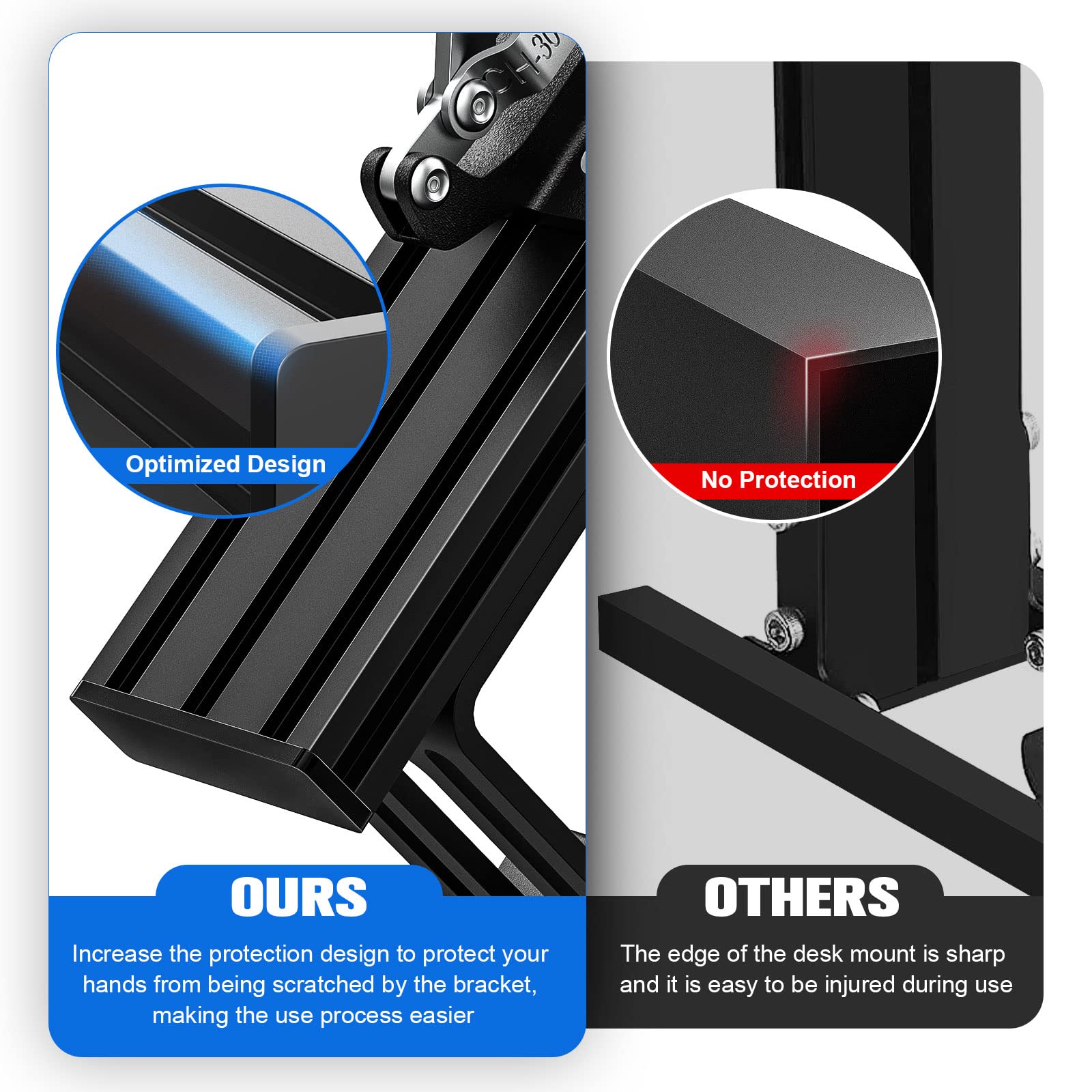 Hotas Desk Mount for Flight Simulator Controls Joystick, Throttle and Hotas Systems, Compatible with Logitech X56, X52, X52 Pro, Thrustmaster T-Flight Hotas, T 16000M, TCA, Airbus Joystick - 2 Pack