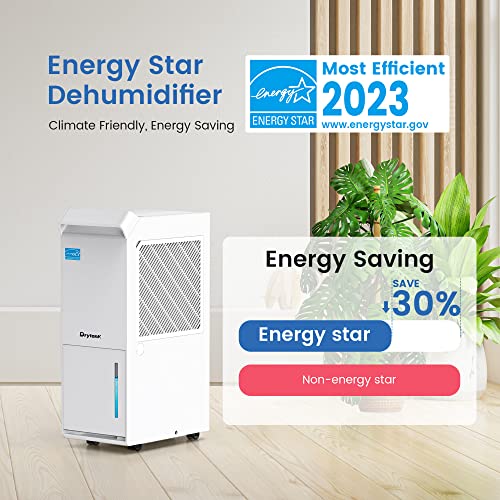 Vellgoo 3,200 Sq.Ft Energy Star Dehumidifier for Basement with Drain Hose, 36 Pint DryTank Dehumidifiers for Large Room, Suit for Garden Hose, Intelligent Humidity Control, 24H Timer White