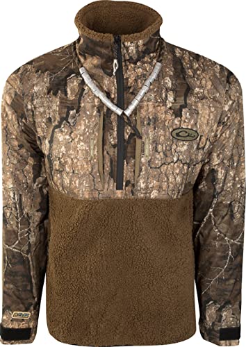 Drake Waterfowl MST Guardian Flex™ Sherpa Fleece Eqwader™ 1/4 Zip Mossy Oak Shadow Grass Habitat 2Xlarge