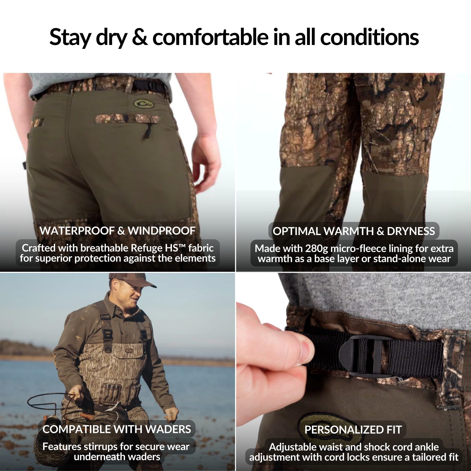 Drake Waterfowl MST Jean Cut Under-Wader Pant 2.0 Blades Habitat 2Xlarge