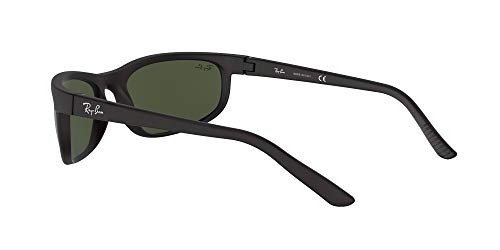 Ray-Ban Unisex Rectangular Sunglasses Black Frame Green Lens