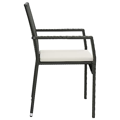 WFAUIBR Dining Set with Cushions 5 Piece Patio ,Lawn Chairs Set ,Outdoor Patio Sets,for Portico, Backyard, Balcony, Garden, Living Room,Black,5 Piece 59.1"