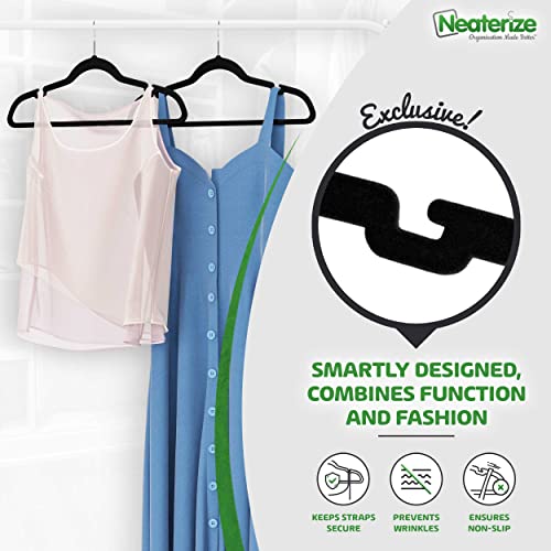 Velvet Hangers 60 Pack Black – Heavy Duty Velvet Clothes Hangers - Non Slip Felt Coat and Suit Hangers for Closet - Lightweight Thin Space Saving Ganchos para Colgar Ropa