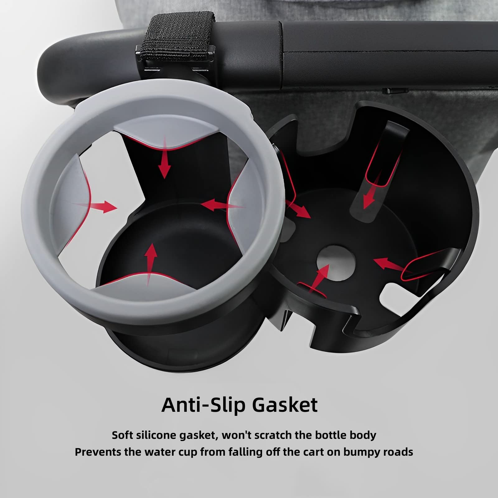 MTRSUE New 2 in 1 Universal Stroller Cup Holder, Bike Cup Holder, 360 Degrees Rotation Cup Holder for Stroller, Bike, Wheelchair, Walker, Scooter