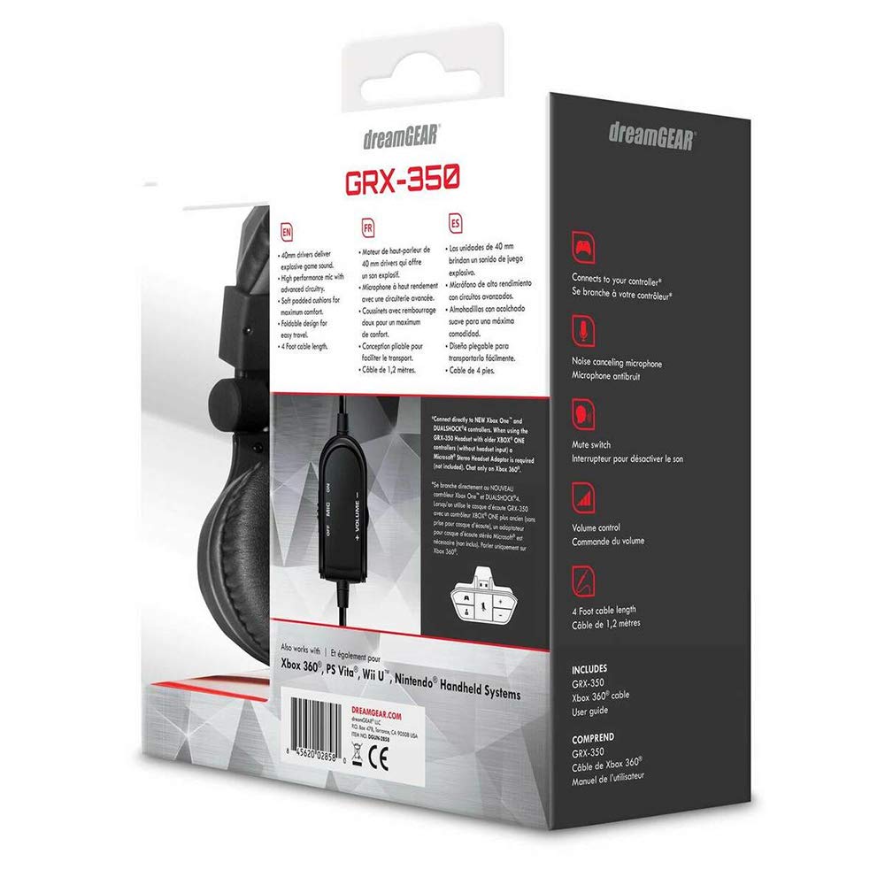 dreamGEAR Grx-350 Advanced Wired Gaming Headset for Xbox Series X/Xbox One/PS5/PS4/Switch/PC - 40MM Drivers and Amplifier