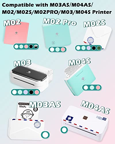 Phomemo White Adhesive Thermal Sticker Paper 50mm, Compatible With Phomemo T02/M02/M02S/M02 PRO/M04S/M04AS Mini Thermal Printer, Black Text, 3 Rolls, Suitable For Notes, List, Sticker