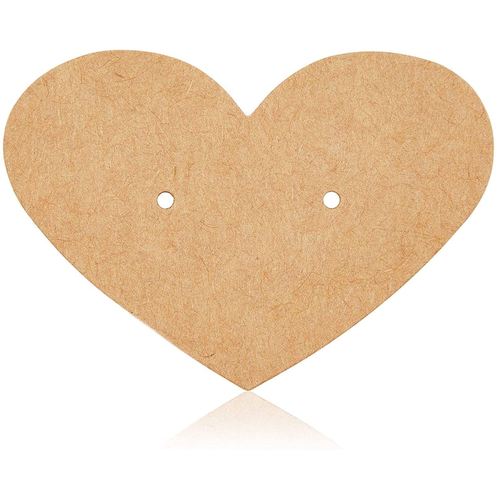Earring Display Cards, Heart Shaped for Gifts, Retail, Valentine's Gifts (2.5 x 1.7 in, 300 Pack)