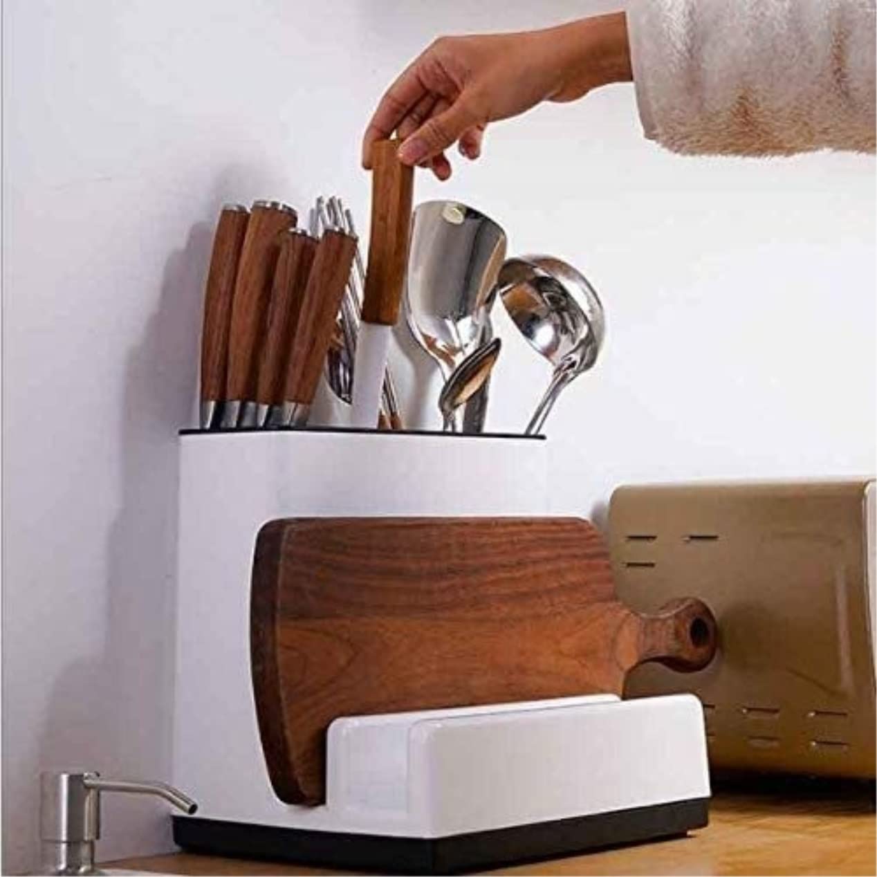 JGATW Knife Block Creative Knife Rack Supplies Kitchen Tool Storage Rack Knife Holder Multifunction Draining Tableware Knife Holder Knife Storage