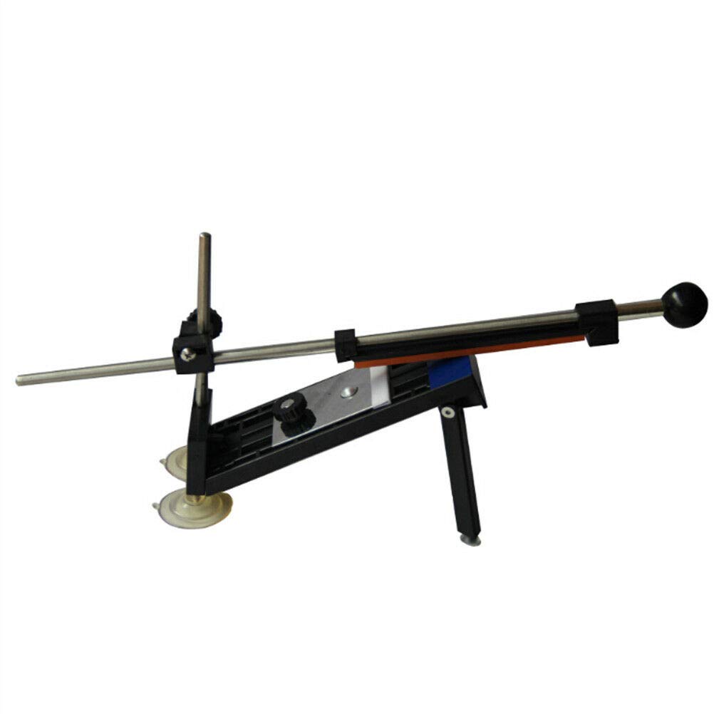 Dj siphraya Knife Sharpener Kitchen Sharpening System Fix Angle With 4 Stones Black Made Of Stainless steel Size 44 x 9 x 7 CM Designed For Total Durability Knives Razor Sharp
