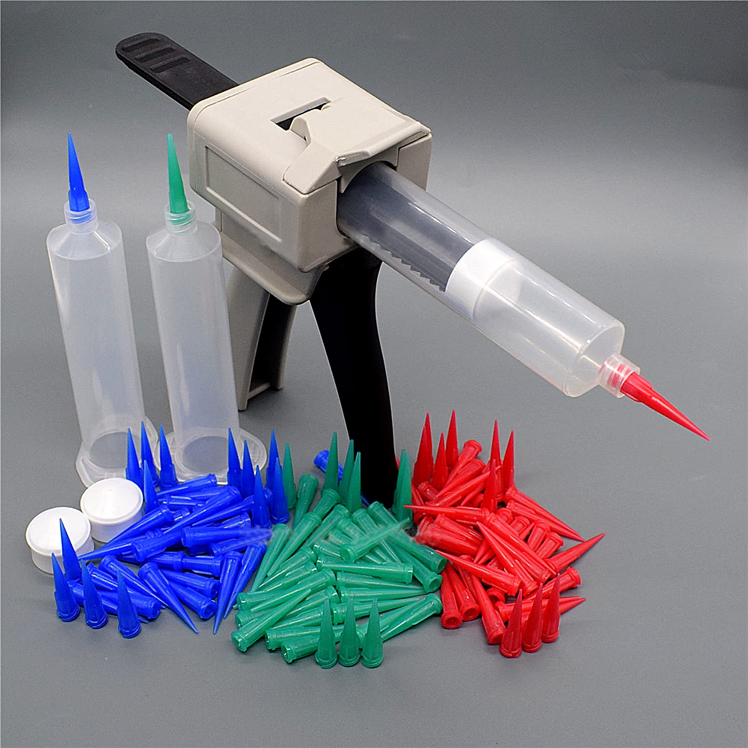 Utoolmart Air Distribution Tube, Adhesive Syringes Tube Sleeve, Glue Liquid Cartridge Dispensing Syringe Barrel, 30cc Plastic Syringe Dispensing, with Piston, Transparent, 4 Pcs