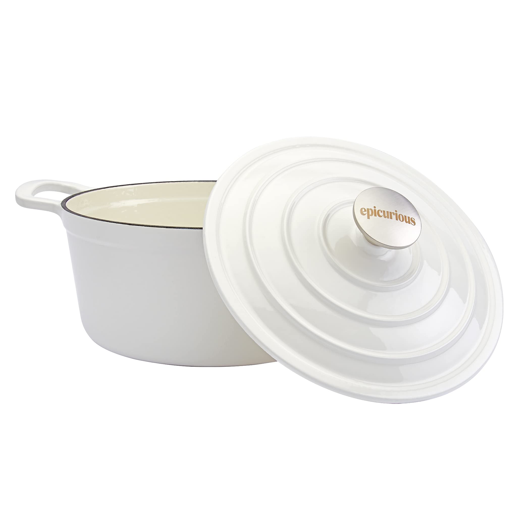 Epicurious Cookware Collection- Enameled Cast Iron Covered Dutch Oven, 6 Quart Dutch Oven Blue