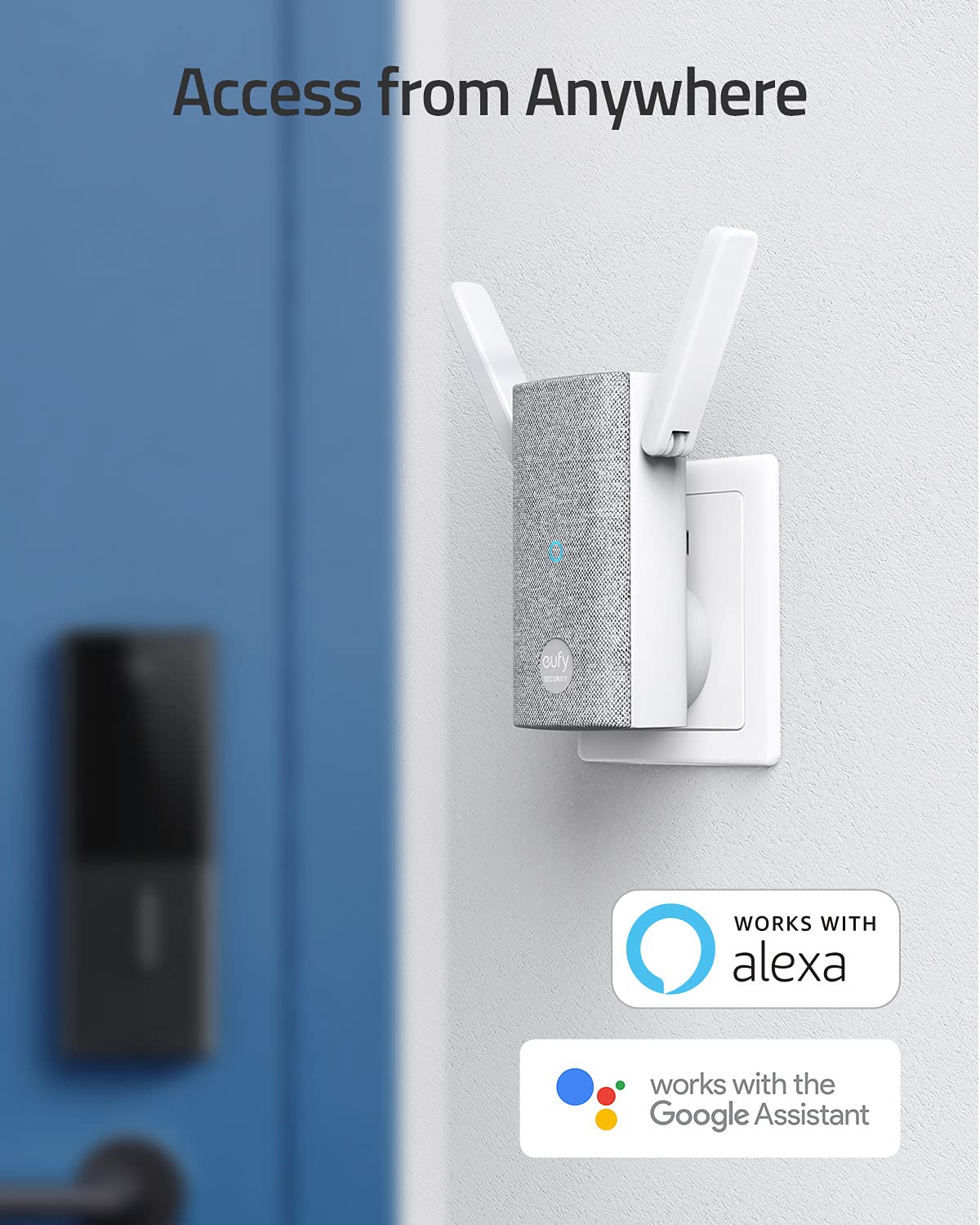 eufy Security Smart Lock with Wi-Fi Bridge, Keyless Entry Door Lock with Wi-Fi, App Control, Bluetooth Electronic Deadbolt, BHMA Certified, IPX3 Weatherproof Protection, Electronic Keypad