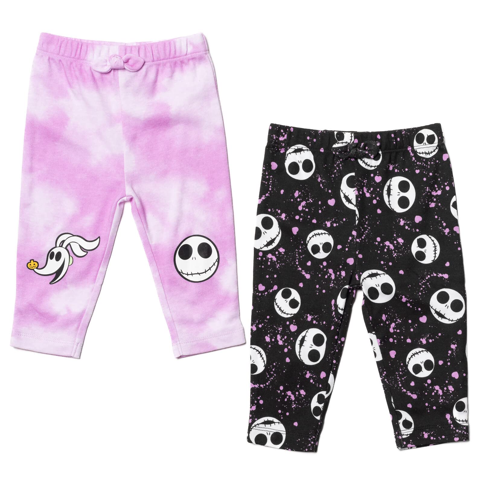 Disney Nightmare Before Christmas Jack Skellington Zero Infant Baby Girls 2 Pack Pants Purple/Black 3-6 Months