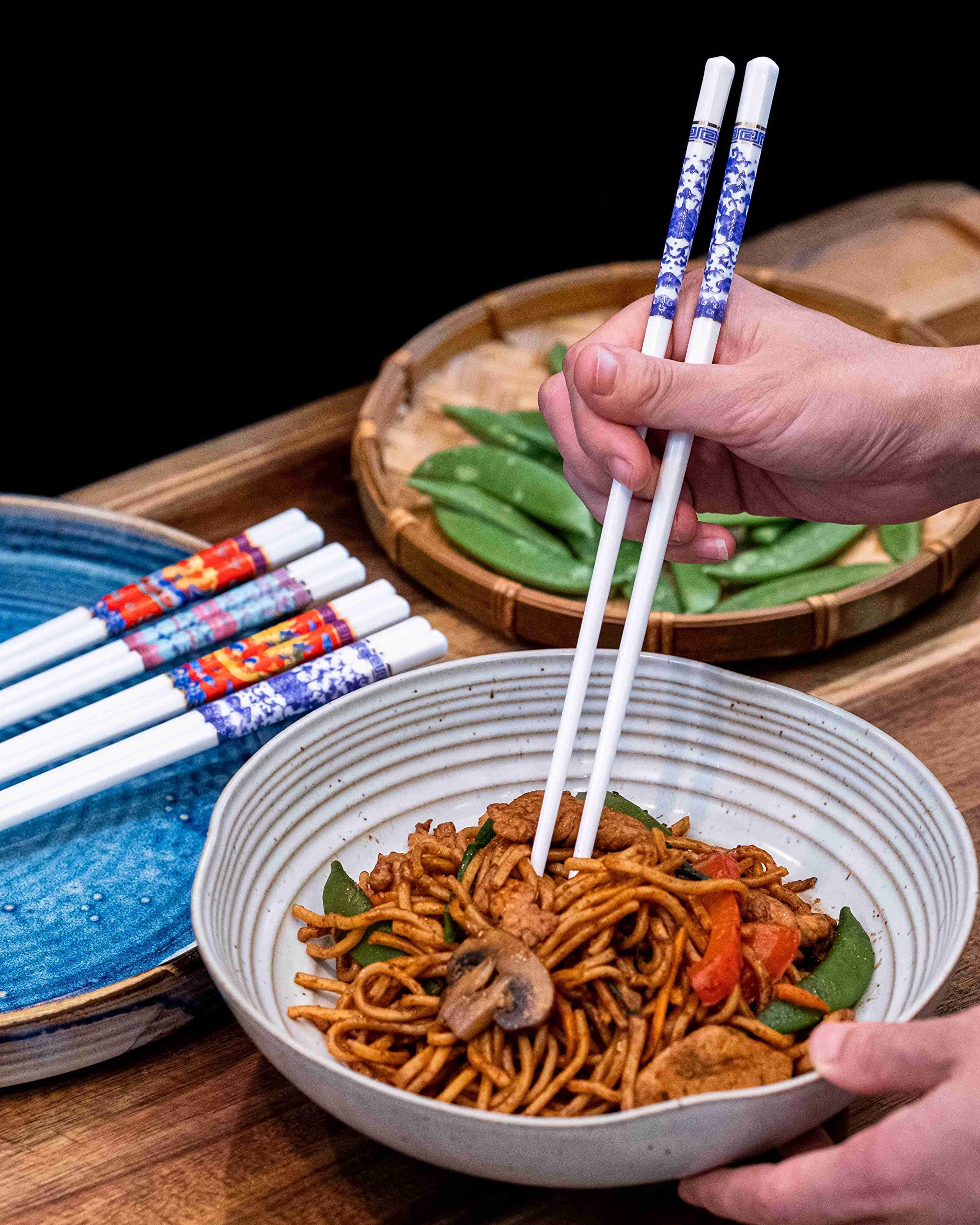 Souped Up Recipes Buy It for Life Chopsticks - Blue Peony Design