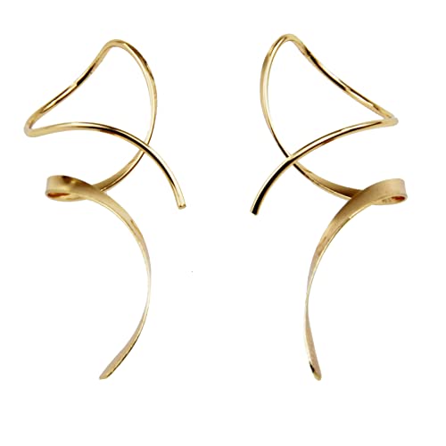 Earrings for Women Spiral threader earrings 14K gold earrings hand bent dangle earrings for women,suitable for gift giving, perfect for your birthday party, Christmas, gift giving.