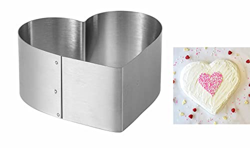 HAOYING 4 PCS Bakeware Set, 7-Layer Cake Slicer Cutter 9.5"-12",Cake Ring 6"-12", Square Cake Mold 6"-11", Heart Shape Cake Mold 4", Stainless Steel Pastry Slicing Rings Mousse Mould Baking Tools